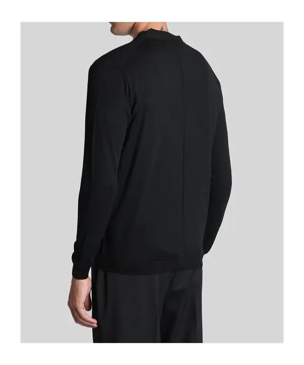 LOW BRAND Long-sleeved V-neck Cardigan With Central Back Detailing - Black