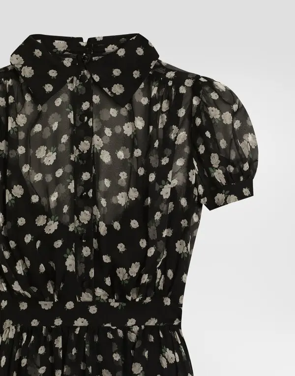 Dolce & Gabbana Floral Print Chiffon Dress
