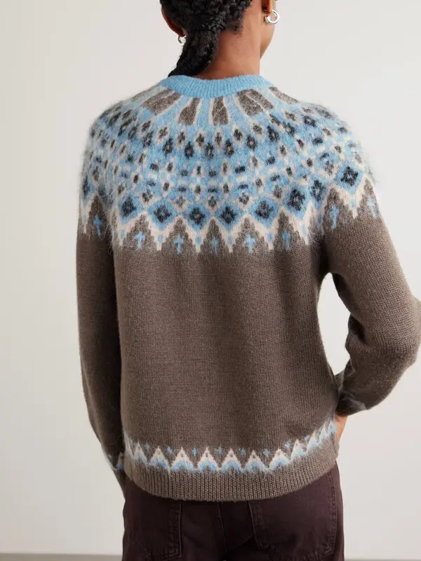 Staud Zane Fair Isle Wool Blend Sweater