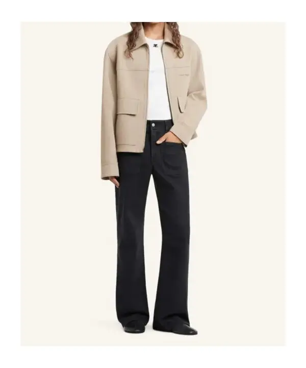 COURREGES Double-pocket Point Collar Jacket - Beige
