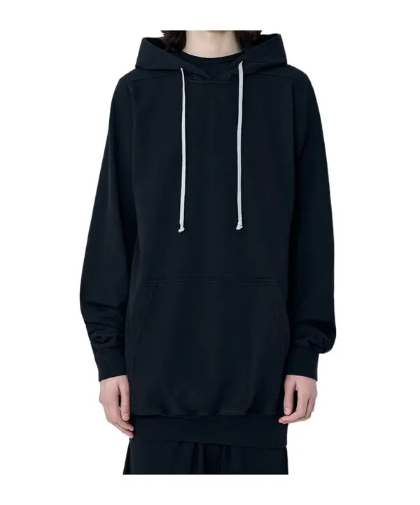Rick Owens Jersey Drawstring Hoodie - Black
