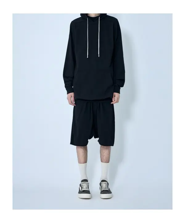 Rick Owens Jersey Drawstring Hoodie - Black