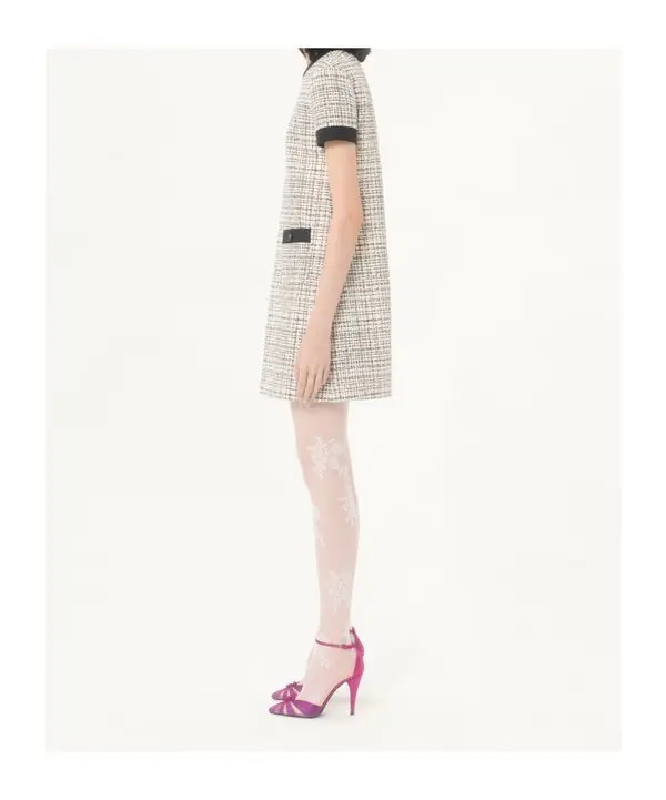 Valentino Garavani Short Tweed Dress With Patch Pockets