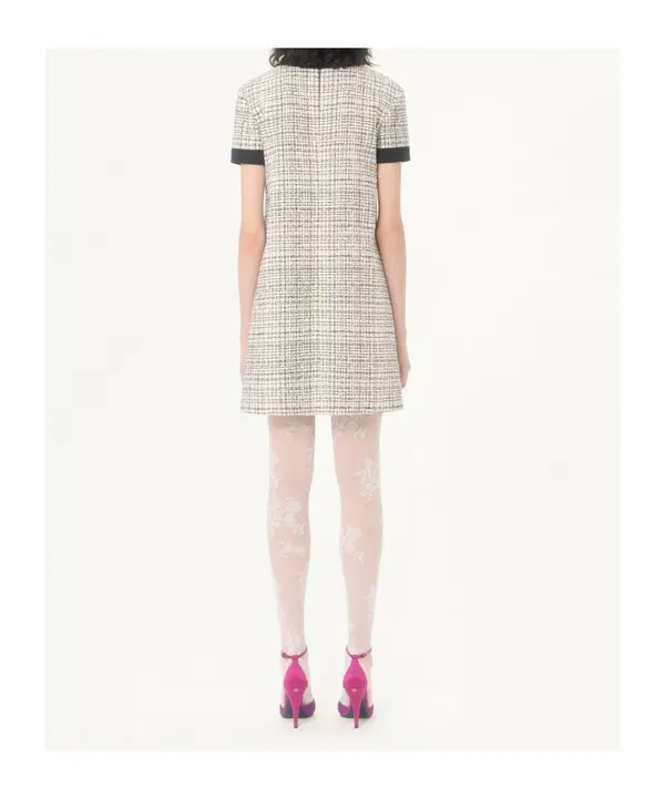 Valentino Garavani Short Tweed Dress With Patch Pockets