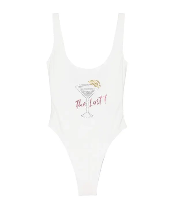 Oseree Crystal Motif One-piece Swimsuit - White