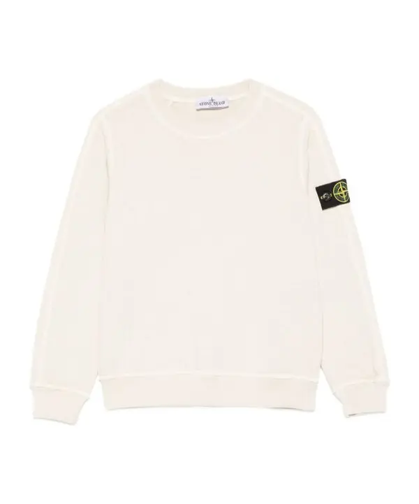 Stone Island Long Sleeve Crewneck Sweatshirt - White