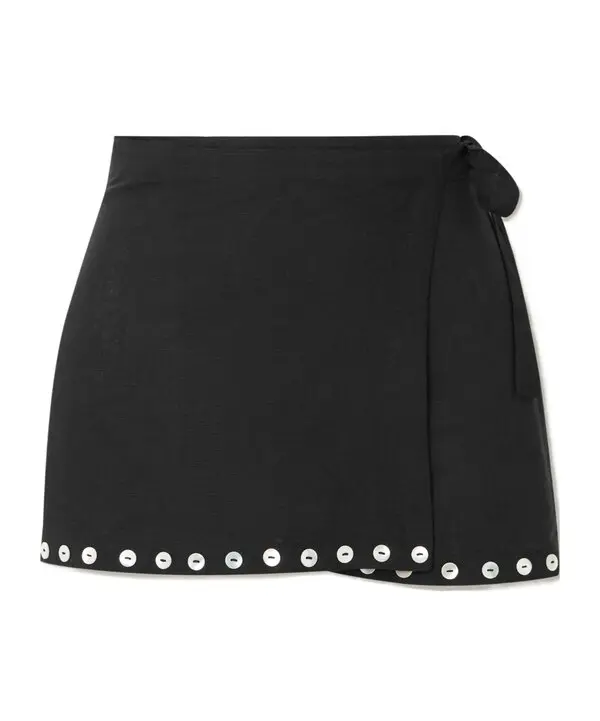 Staud Zandra Button-detailed Mini Wrap Dress