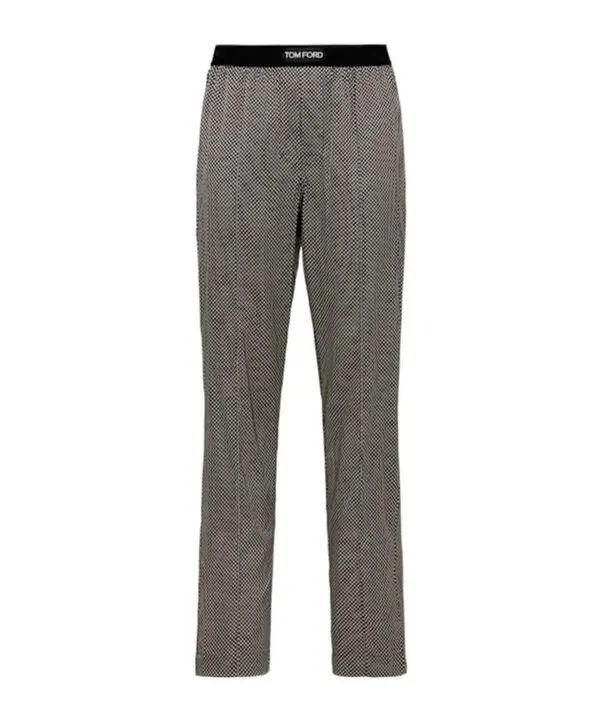 TOM FORD Graphic Print Silk Pajama Pants - Black