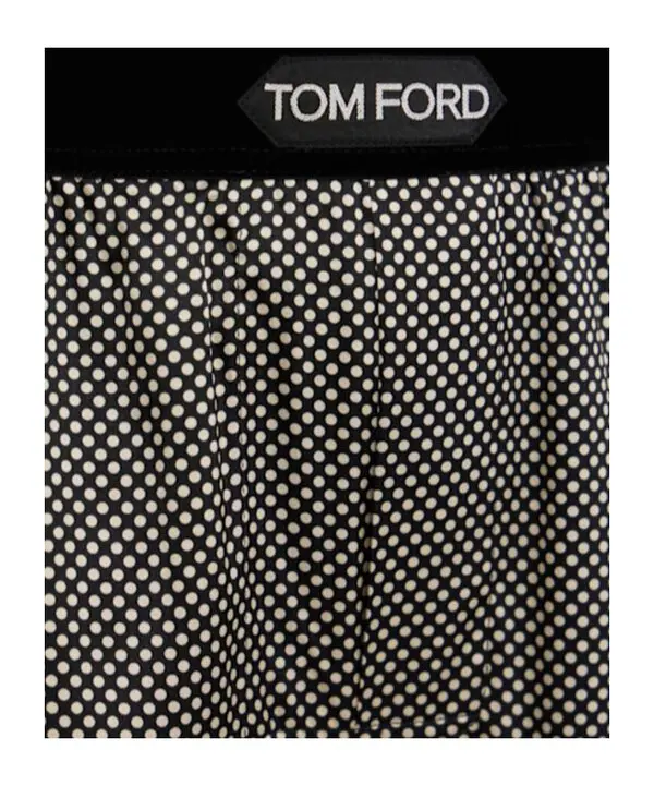 TOM FORD Graphic Print Silk Pajama Pants - Black