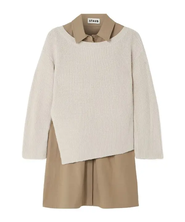 Staud Dane Mini Dress - Barley/ivory