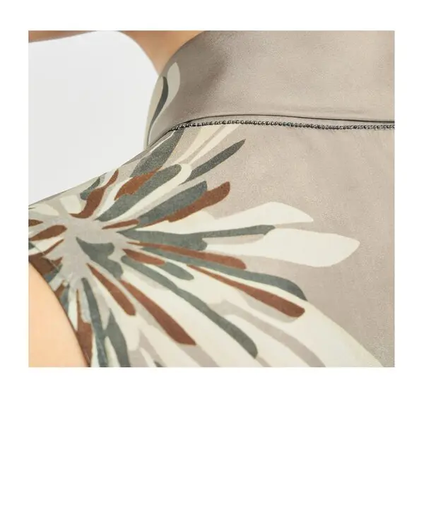 Brunello Cucinelli Sleeveless Floral Wrap Top - Khaki