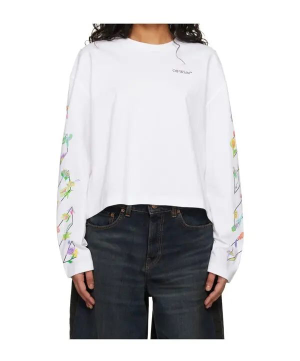Off-White Diag Glowing Flower Long Sleeve T-shirt