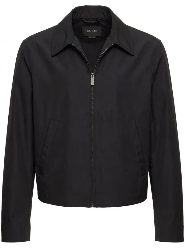 Gucci Zip-up Faille Jacket - Black