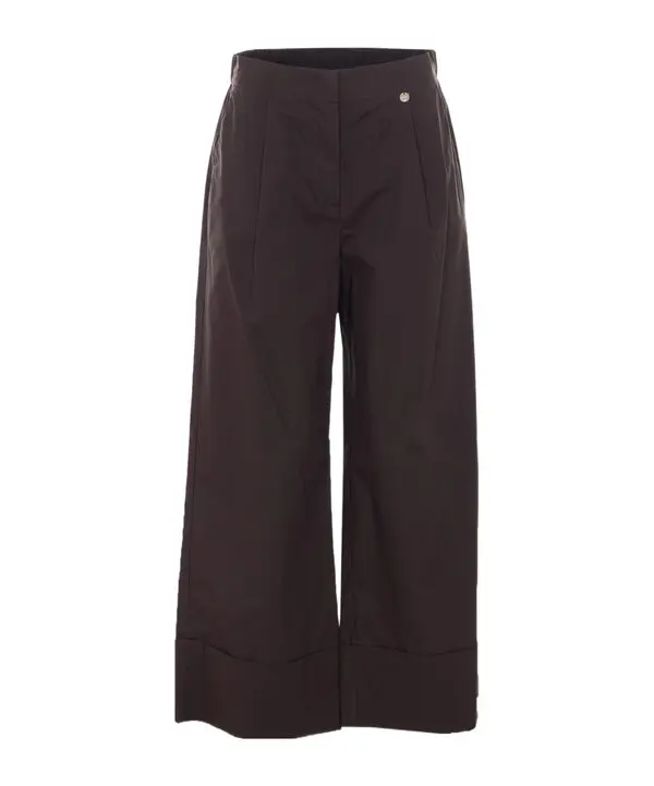 Liu Jo Pleated Wide-leg Poplin Trousers