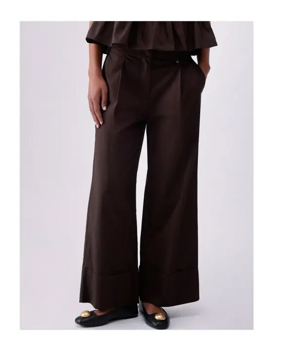 Liu Jo Pleated Wide-leg Poplin Trousers