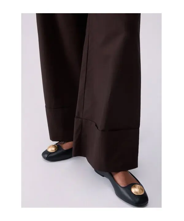 Liu Jo Pleated Wide-leg Poplin Trousers