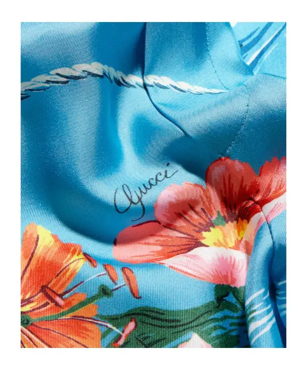 Gucci Floral Print Elastic Waist Shorts - Green