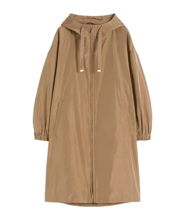Max Mara Hooded Belted Raincoat - Camel
