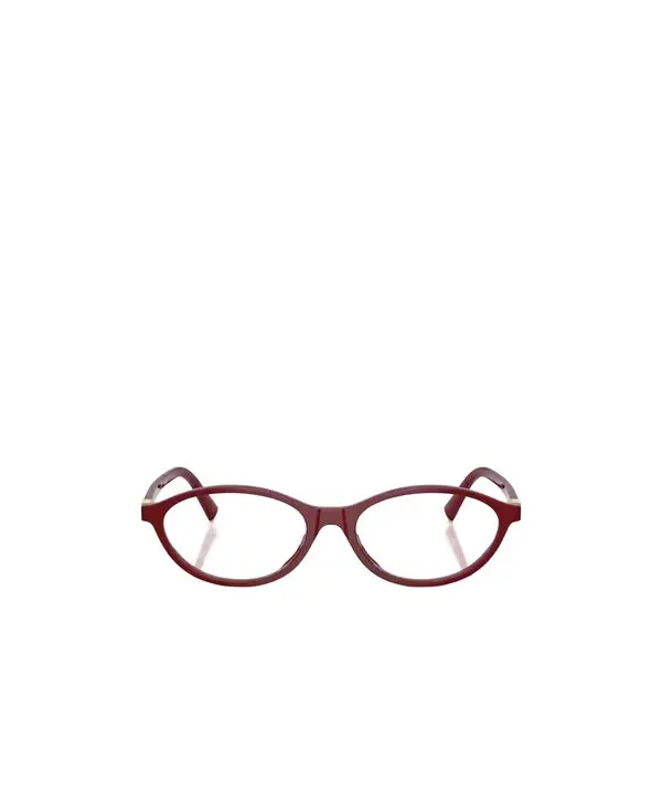 Miu Miu Oval Frame Full Rim Eyeglasses - Red