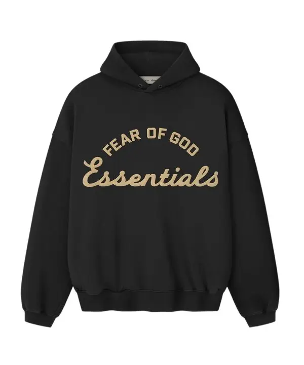 Fear Of God Logo Hoodie - Black