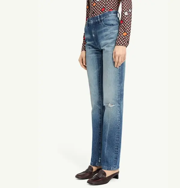 MAISON MARGIELA Straight Leg Jeans With Distressing