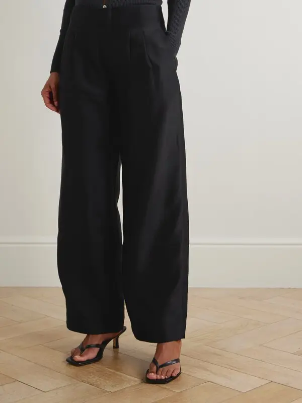Staud Pleated Wide-leg Trousers