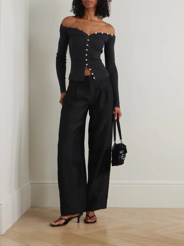 Staud Pleated Wide-leg Trousers