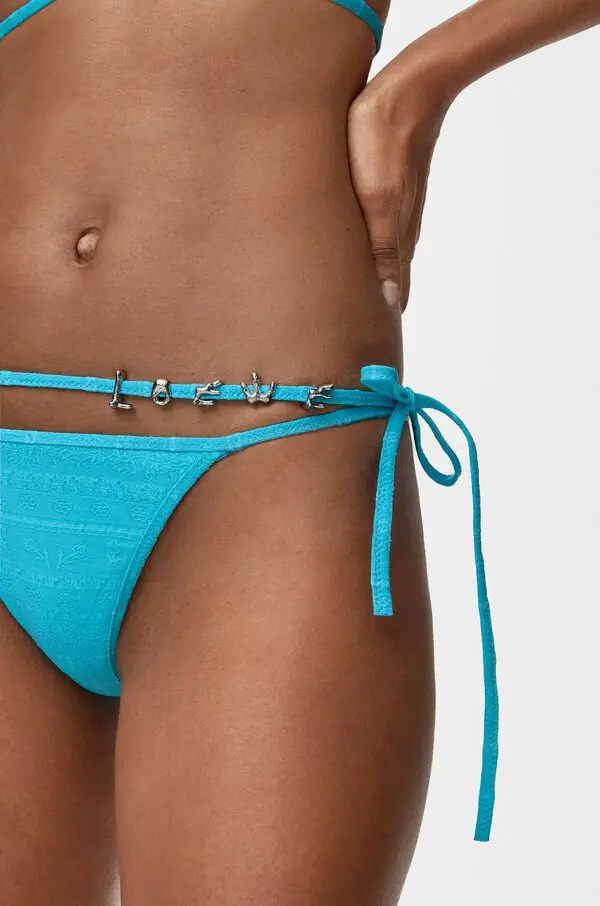 Loewe Logo Jacquard Bikini Briefs - Turquoise