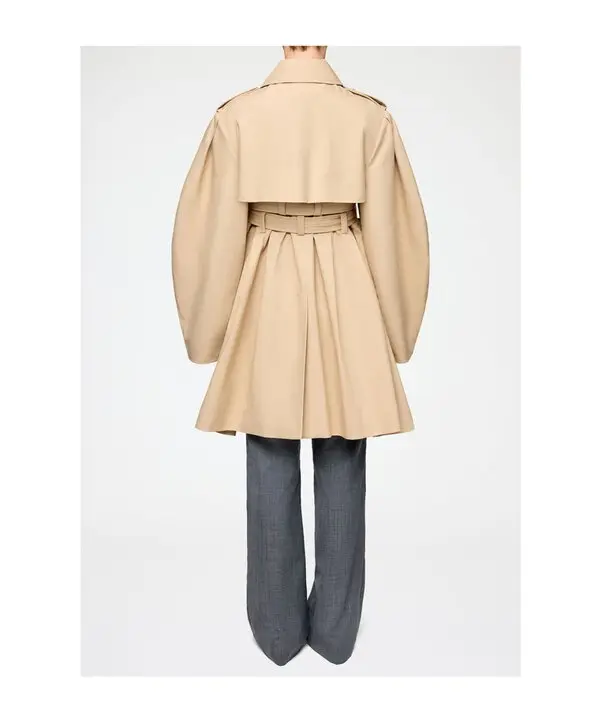 GANNI Double Cotton Trench Coat