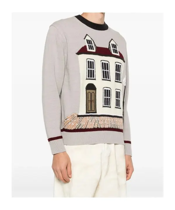 Junya Watanabe Intarsia Jacquard House Sweater - Purple