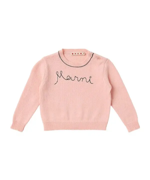Marni Embroidered Cotton Knit Sweater