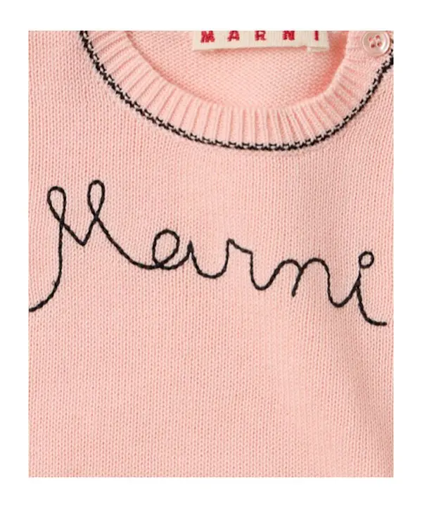 Marni Embroidered Cotton Knit Sweater