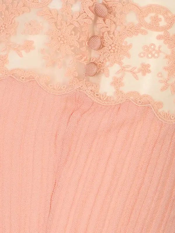 Chloé Ribbed-knit Lace-trimmed Mini Dress