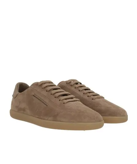 Zegna Suede Lace-up Sneakers - Dark Beige