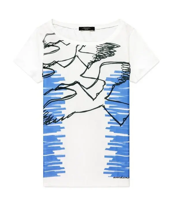 Max Mara Printed Cotton T-shirt - White