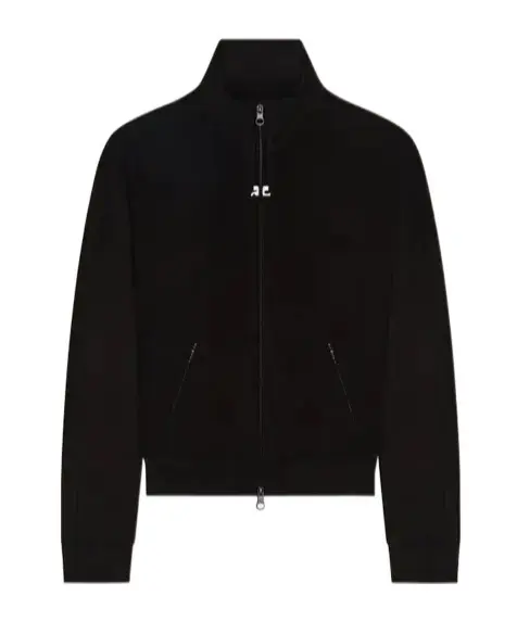 COURREGES Zip-up Jacket With Ac Logo - Black