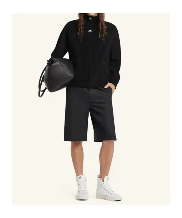 COURREGES Zip-up Jacket With Ac Logo - Black