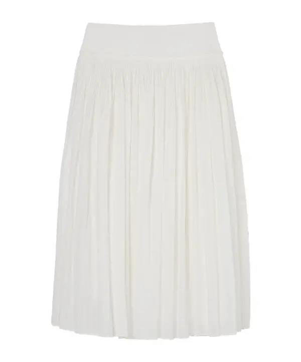 RÓHE Pleated Midi Skirt - White