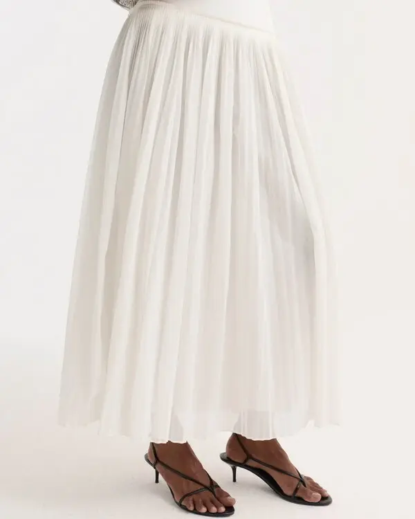 RÓHE Pleated Midi Skirt - White
