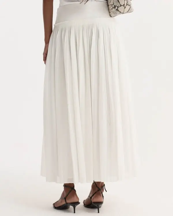 RÓHE Pleated Midi Skirt - White