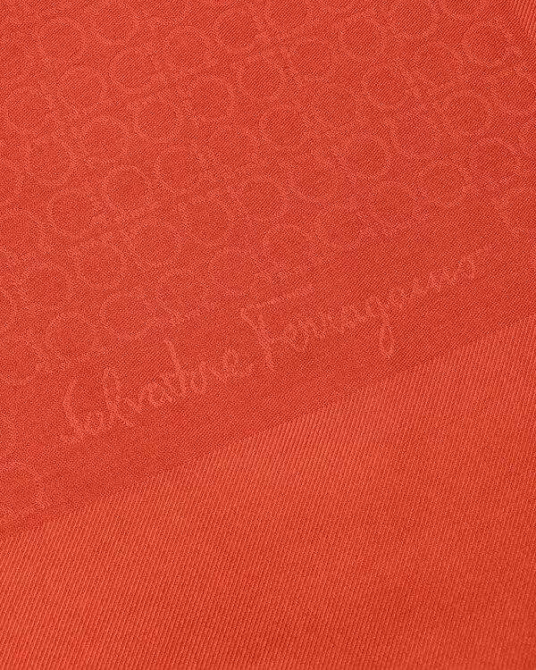 FERRAGAMO Mark Detail Scarf - Red