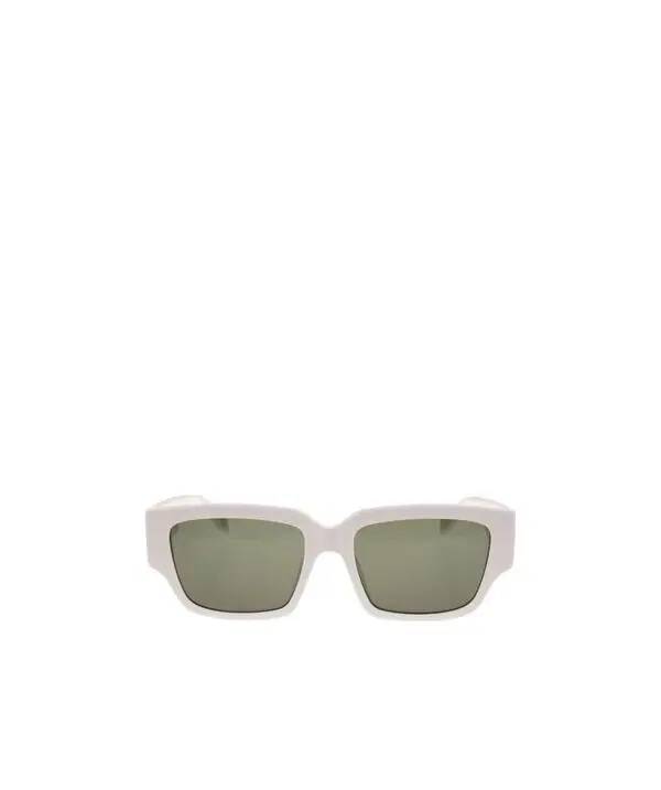 Alexander McQueen Rectangle Frame Sunglasses With Logo Print - White