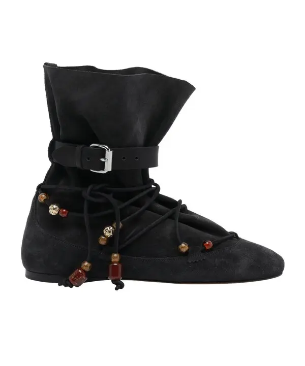 Isabel Marant Étoile Letiz Buckle-detailed Lace-up Ankle Boots - Black