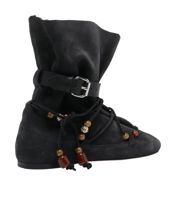 Isabel Marant Étoile Letiz Buckle-detailed Lace-up Ankle Boots - Black