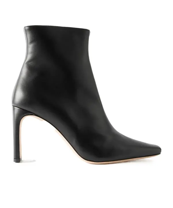 Staud Wally Leather Ankle Boots - Black