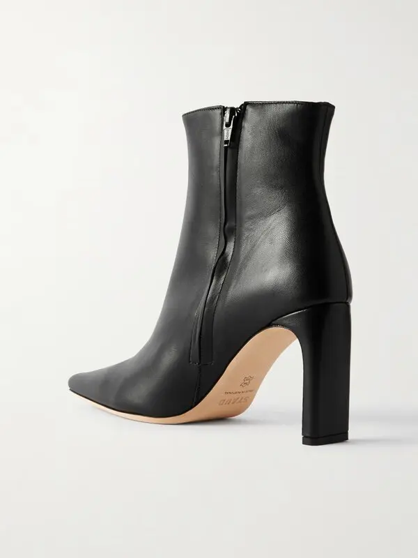 Staud Wally Leather Ankle Boots - Black
