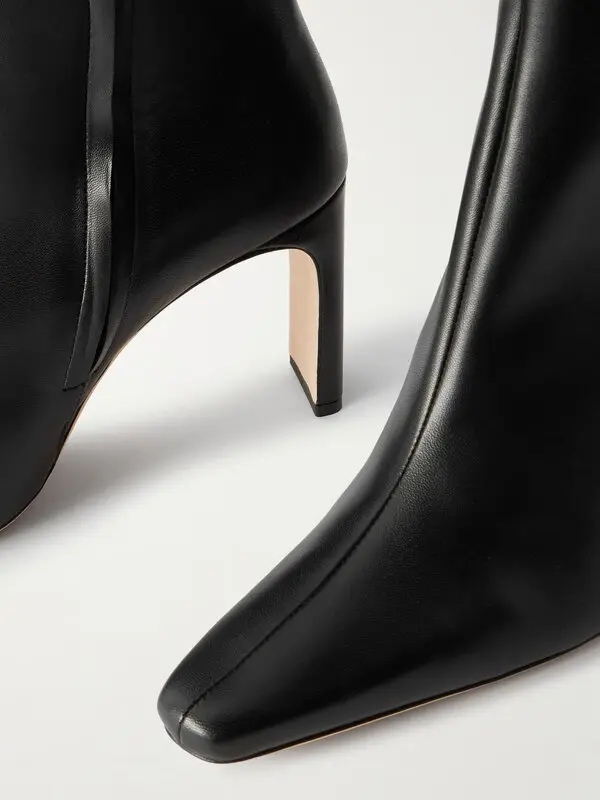Staud Wally Leather Ankle Boots - Black