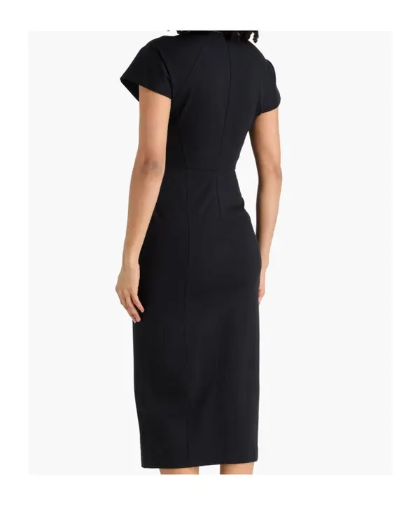 Brunello Cucinelli Short Sleeve Pencil Dress With Slit Skirt