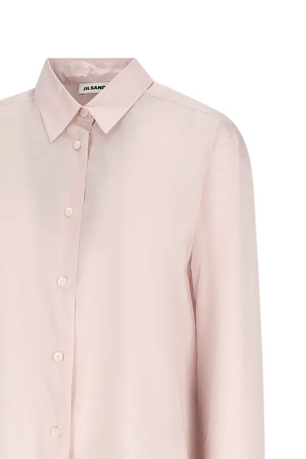 JIL SANDER Oversized Shirt With Classic Collar - Pink