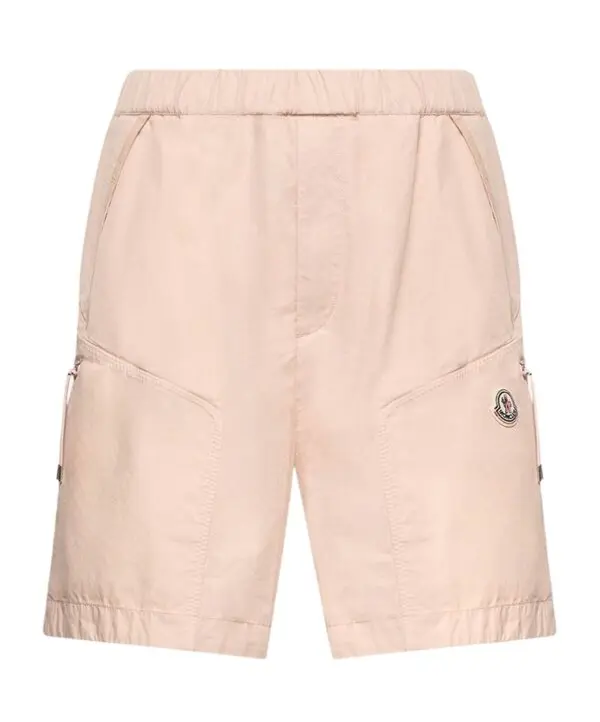 Moncler Cotton Poplin Bermuda Shorts With Contrast Stitching